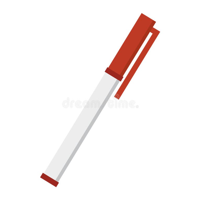 Red Ink Writing Pen. Vector Stock Vector - Illustration of supplies ...