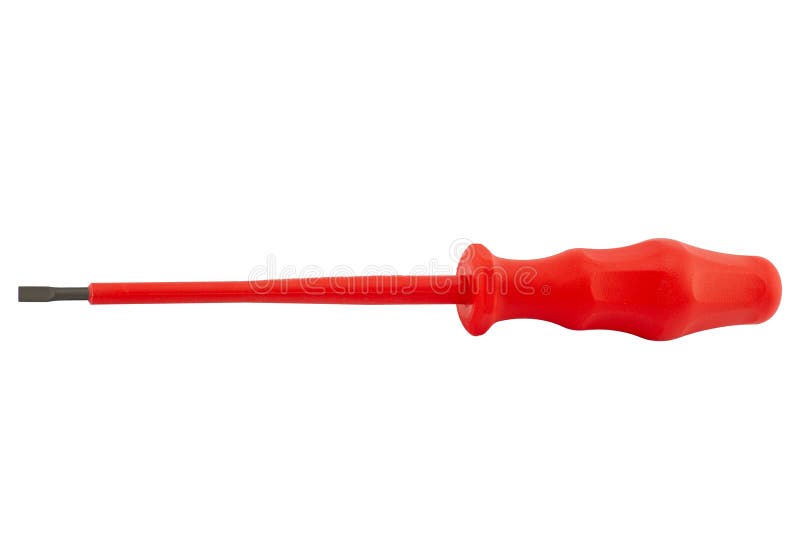 Red Insulated Flathead Screwdriver for Electrical Work Stock ...