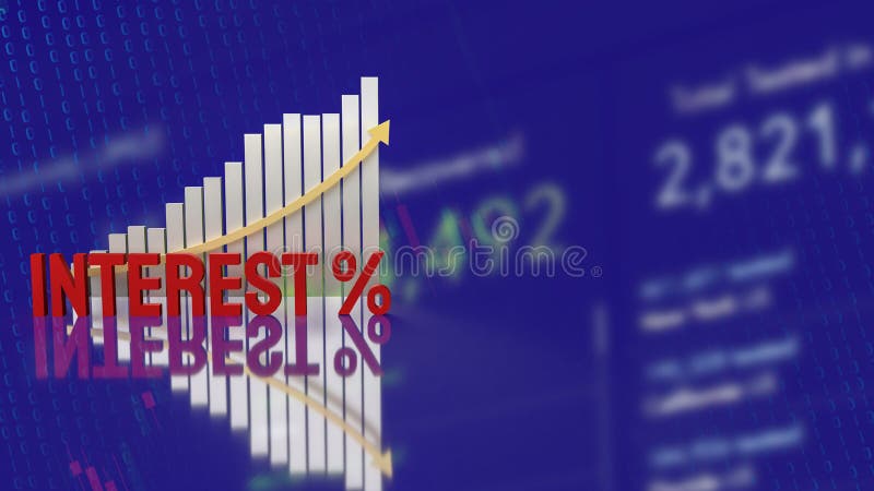 The Red Interest Text and Chart on Business Background 3d Rendering ...