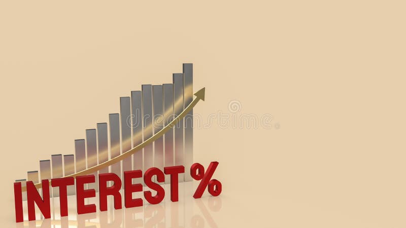 The Red Interest Text and Chart for Business Concept 3d Rendering Stock ...