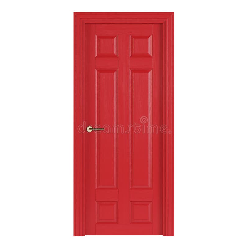 Red Interior Door Isolated on White Background. Stock Illustration ...