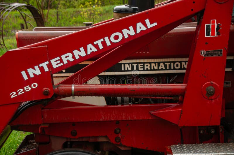 A Red International Tractor Engine Editorial Stock Photo - Image of ...