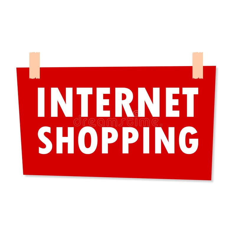 Red Internet Shopping Sign - Illustration Stock Vector - Illustration ...
