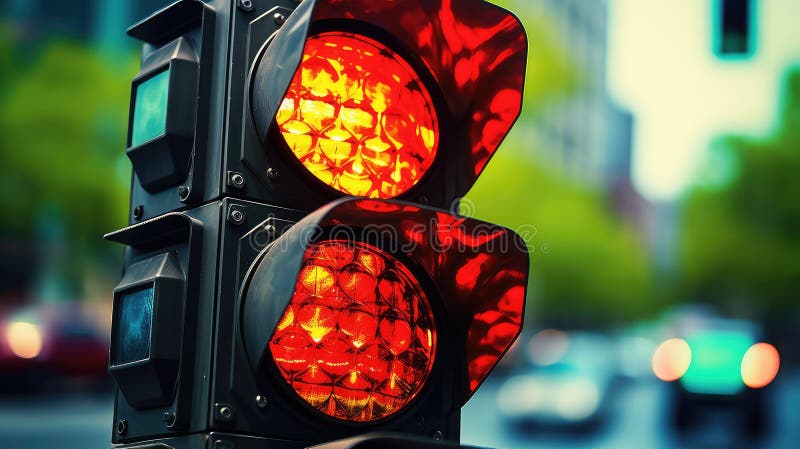Red Intersection Stop Light Stock Illustration - Illustration of ...