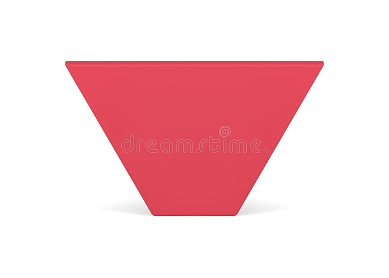 Red Inverted Trapezoid 3d Geometric Vertical Wall Foundation Platform ...