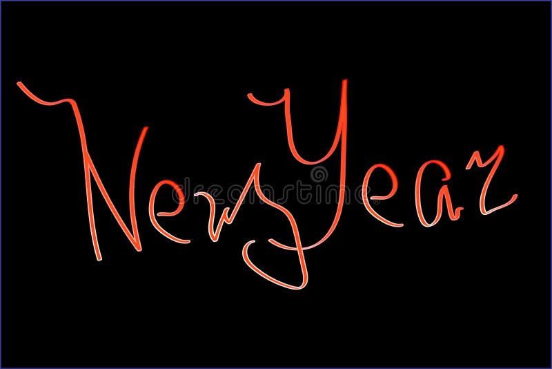 Red Iridescent Text. New Year Stock Illustration - Illustration of ...