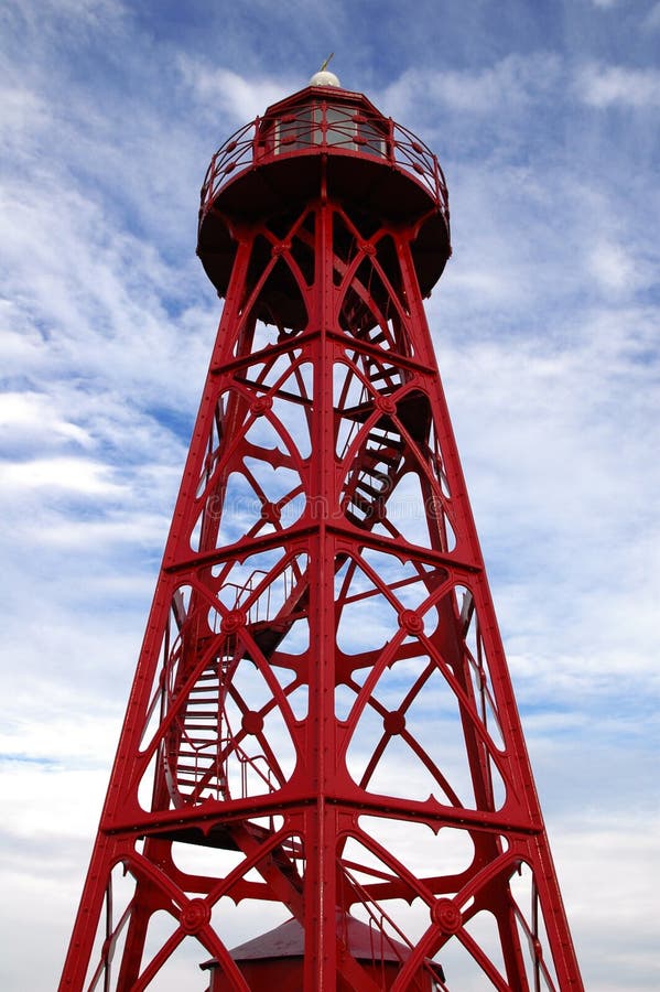 Red Iron Lighthouse stock photo. Image of guarding, blue - 6465890