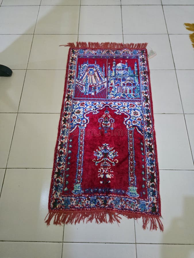 Red Islamic Praying Mat Ready Stock Image - Image of praying, ready ...