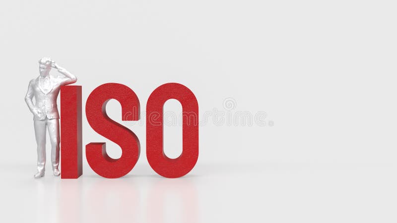 The Red ISO on White Background 3d Rendering Stock Illustration ...
