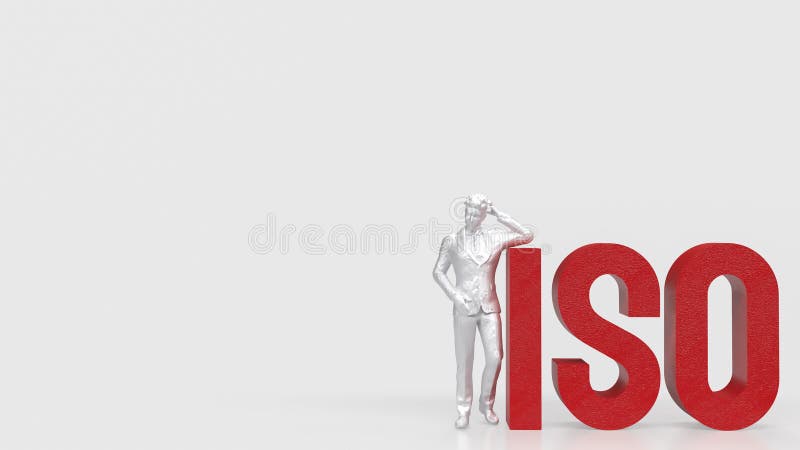 The Red ISO on White Background 3d Rendering Stock Illustration ...