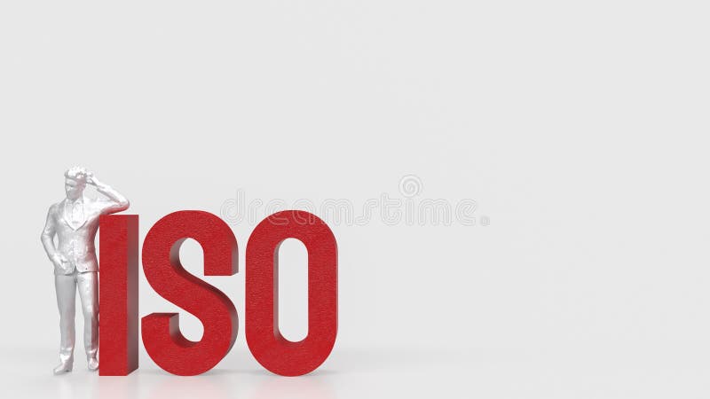 The Red ISO on White Background 3d Rendering Stock Illustration ...