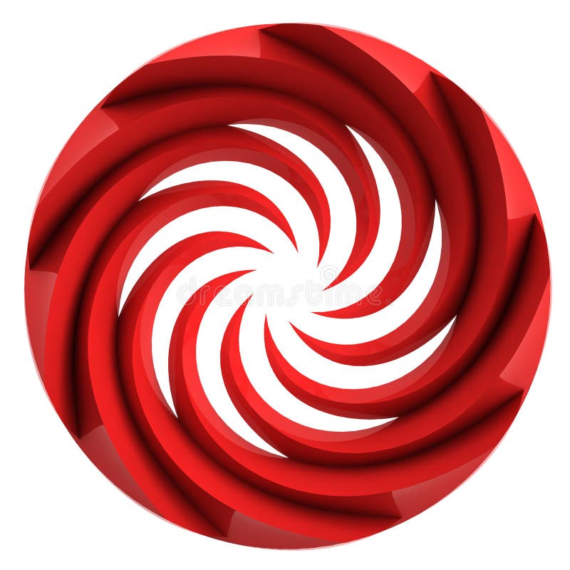 Red Isolated Central Swirl Shape Stock Illustration - Illustration of ...