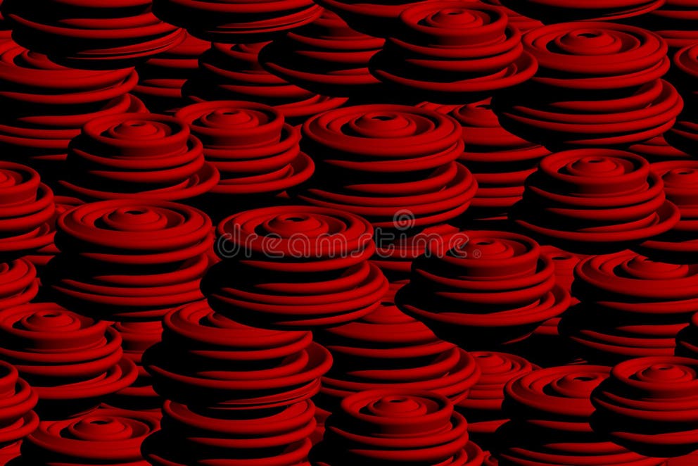 Red Isometric Concentric Ring 3D Pattern Stock Illustration ...