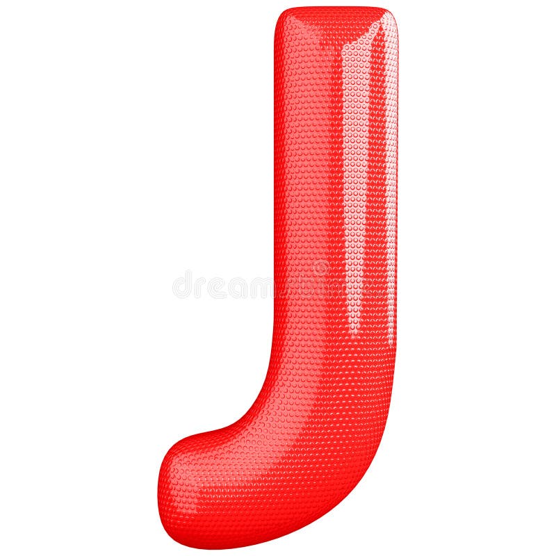 Red J Font 3D RenderWith White Background Design Stock Photo ...
