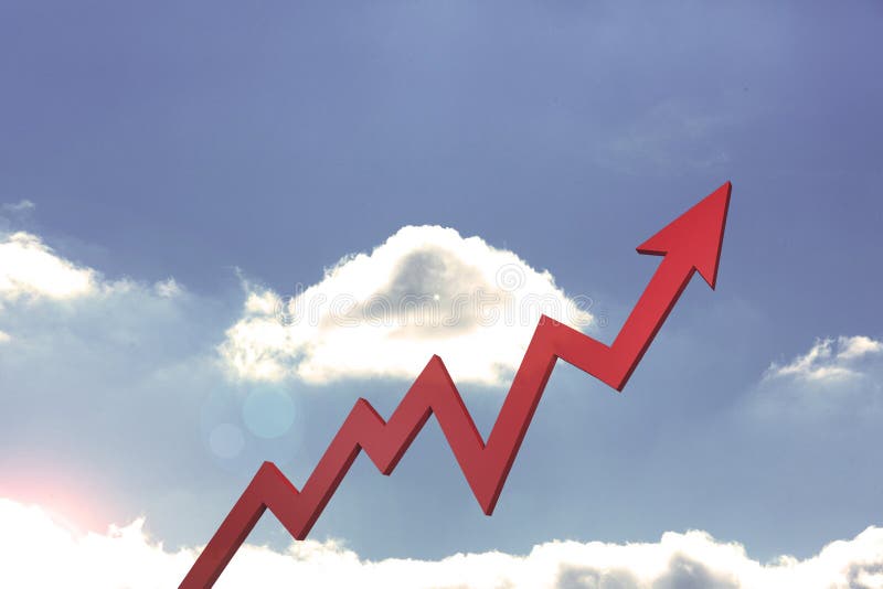 Red Jagged Arrow Pointing Up Stock Illustration - Illustration of ...