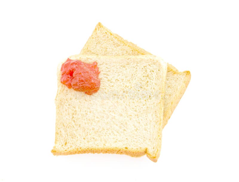 Red jam paint on the bread stock image. Image of hole - 29633795