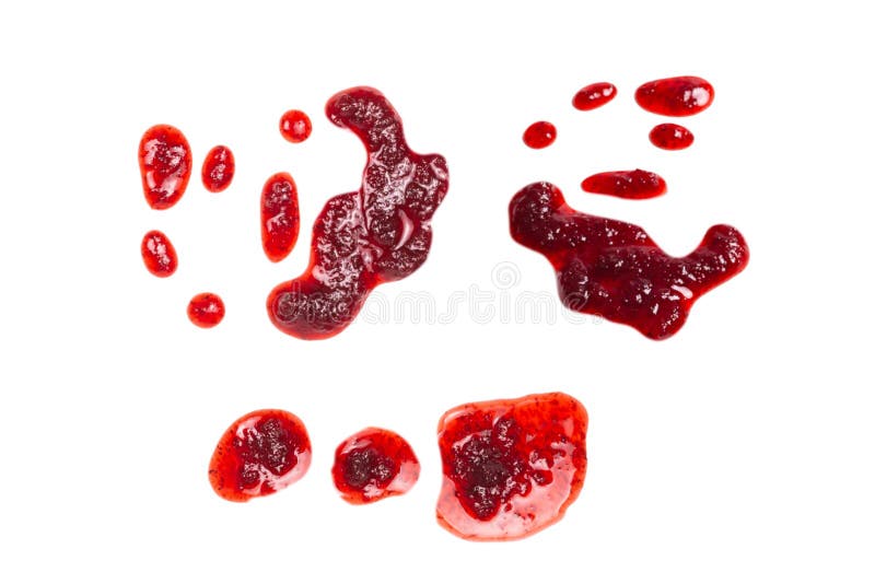 Red Jam Splashes Isolated on White Stock Image - Image of food, fresh ...