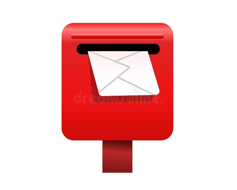 Red Japan Public Mailbox, Postbox, Letterbox Icon with White Letter or ...