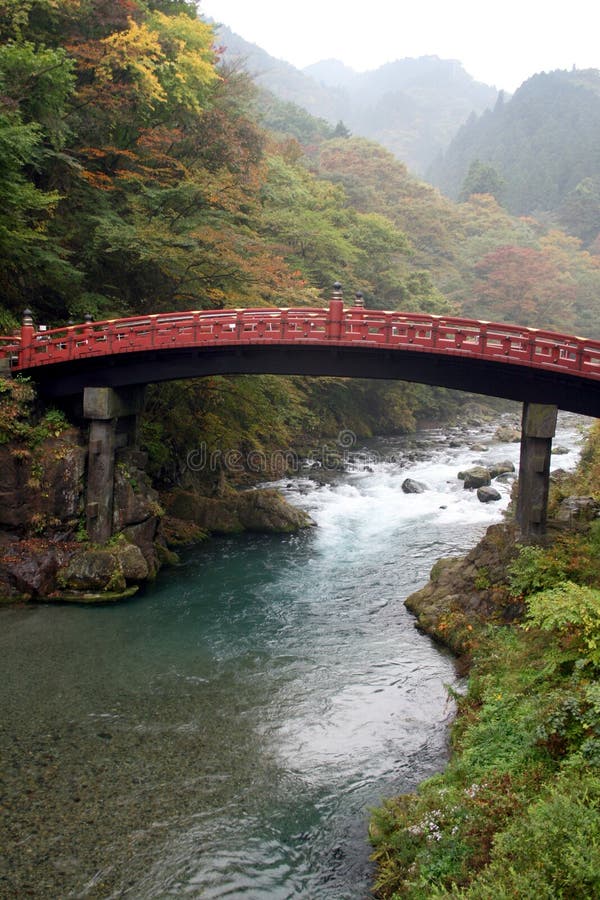 Red Japanese bridge stock photo. Image of famous, architecture - 10559818