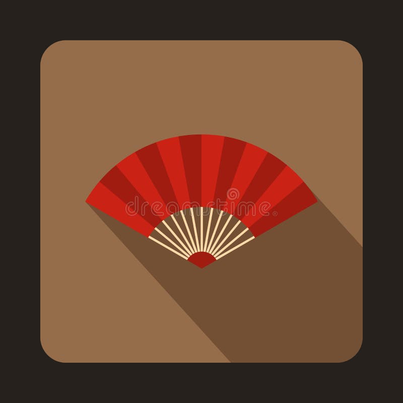 Red Japanese Fun Icon, Flat Style Stock Vector - Illustration of beauty ...