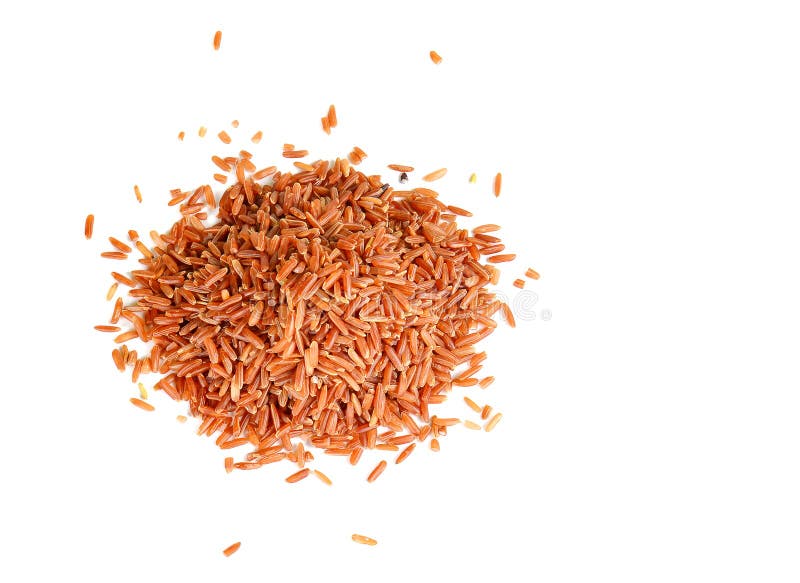 Red Jasmine Rice on White Background. Stock Photo - Image of healthy ...