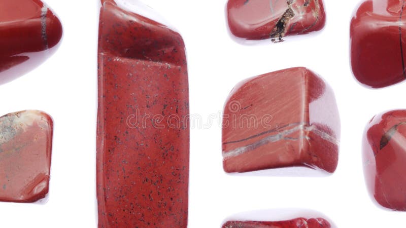 Red Jasper Rare Jewel Stones Texture on White Light Isolated Background ...