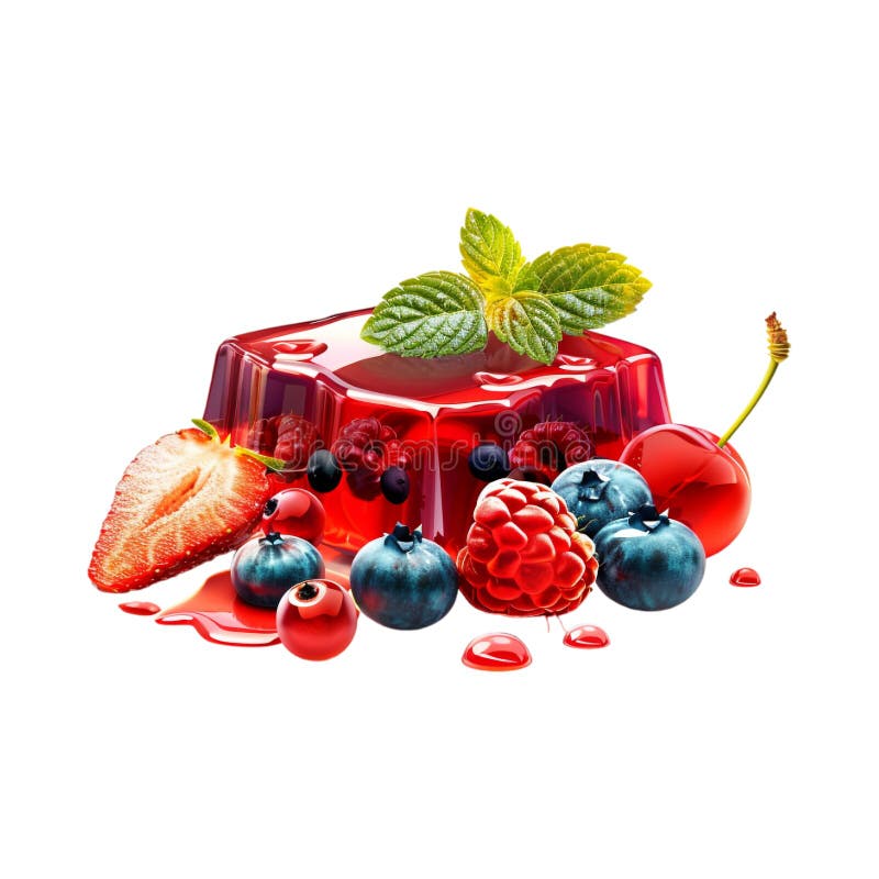 Red Jelly Cake on Transparent Background - Ai Generated Stock ...