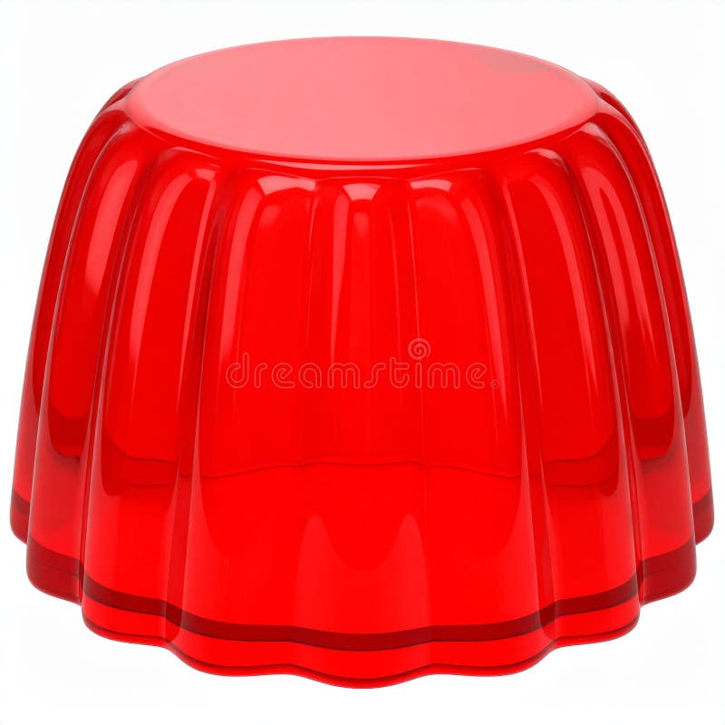 Red Jelly Dessert in a Mold on White Background Stock Illustration ...