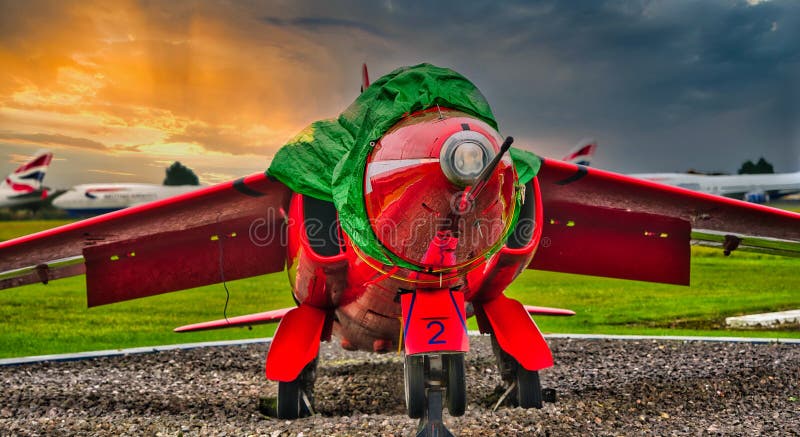 Red Jet Fighter Plane Aviation Editorial Stock Image - Image of ...