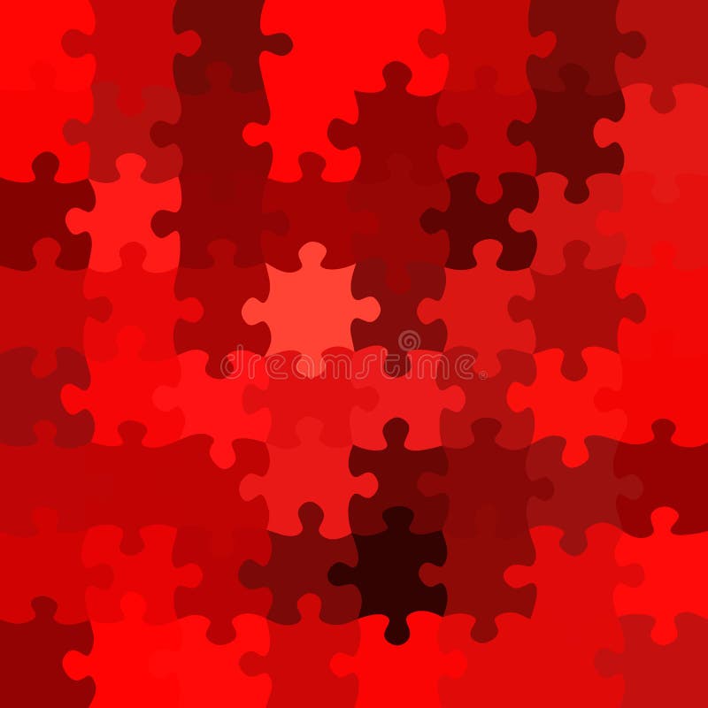 Red jigsaw puzzle stock illustration. Illustration of material - 9868092