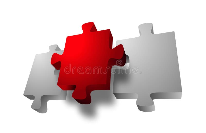 Red Jigsaw Puzzle Piece stock illustration. Illustration of color - 8209635