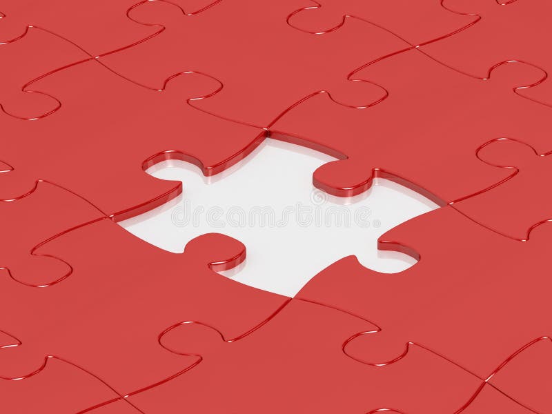 Red jigsaw puzzle pieces stock illustration. Illustration of group ...