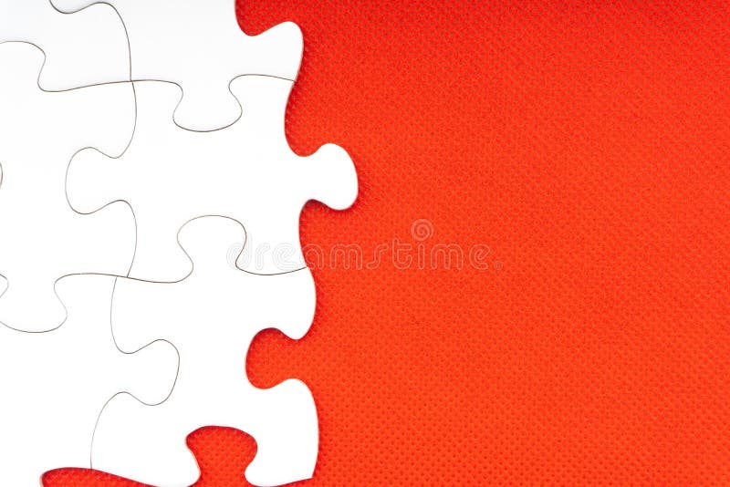 Red Jigsaw Puzzle Pieces on Red Background. Stock Image - Image of ...