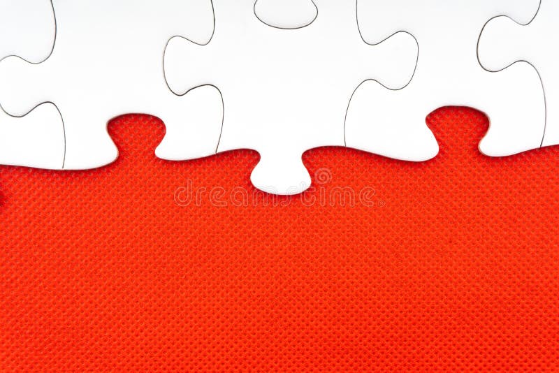 Red Jigsaw Puzzle Pieces on Red Background. Stock Photo - Image of ...