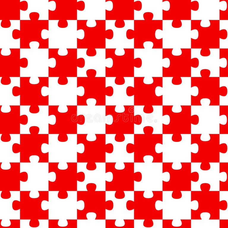 Red Jigsaw Puzzle Pieces Seamless Background Stock Illustration ...