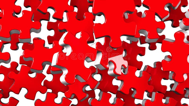 Red Jigsaw Puzzle on White Background Stock Footage - Video of toys ...