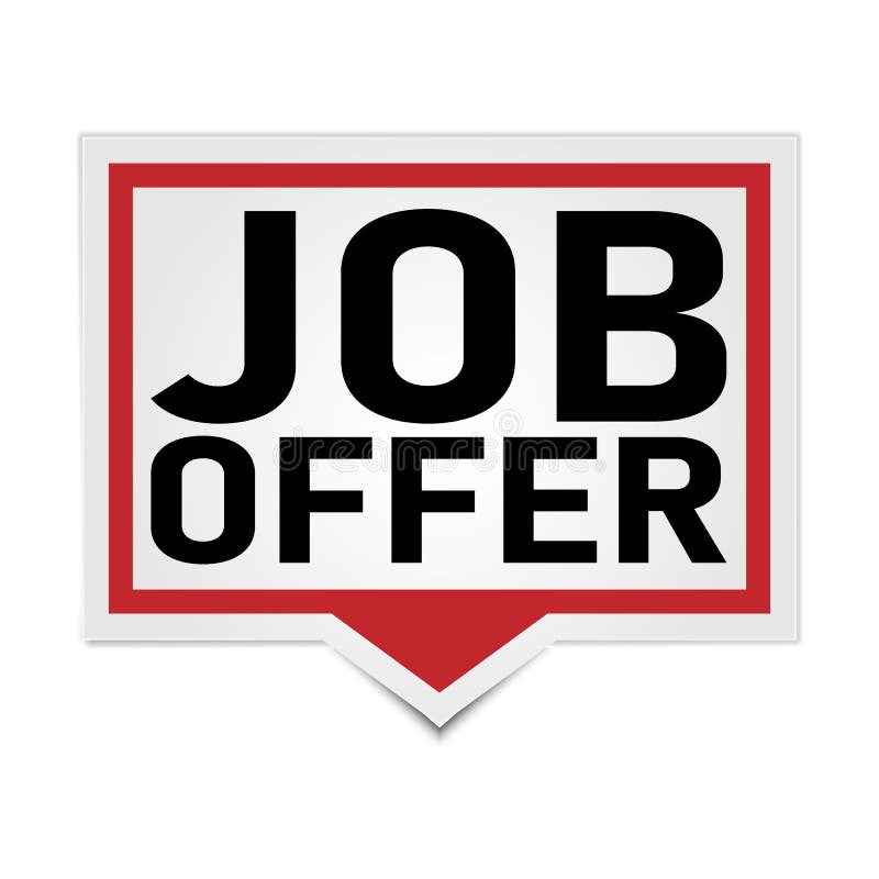 Red Job Offer Realistic,Sticker and Tag Vector Illustration Stock ...