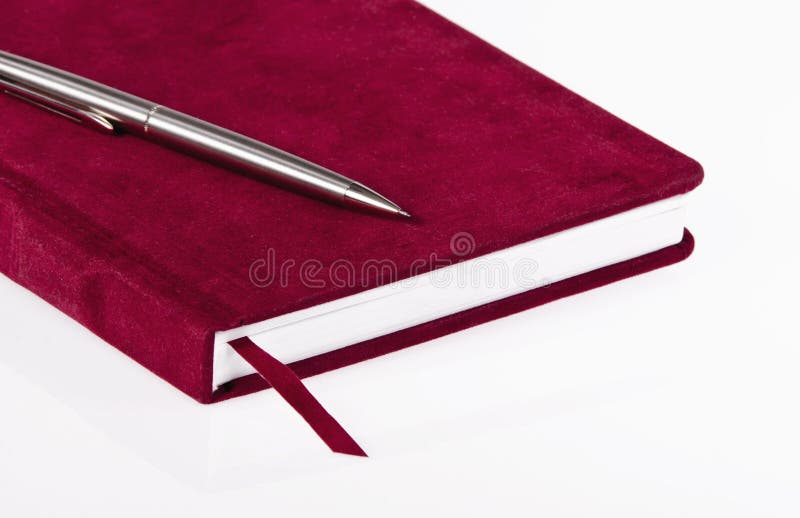 Journal with red pen stock image. Image of note, education - 18519859