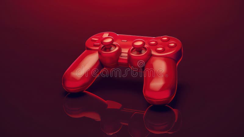 Red Joystick for Game Consoles, Wireless Gamepad Controller on Dark ...