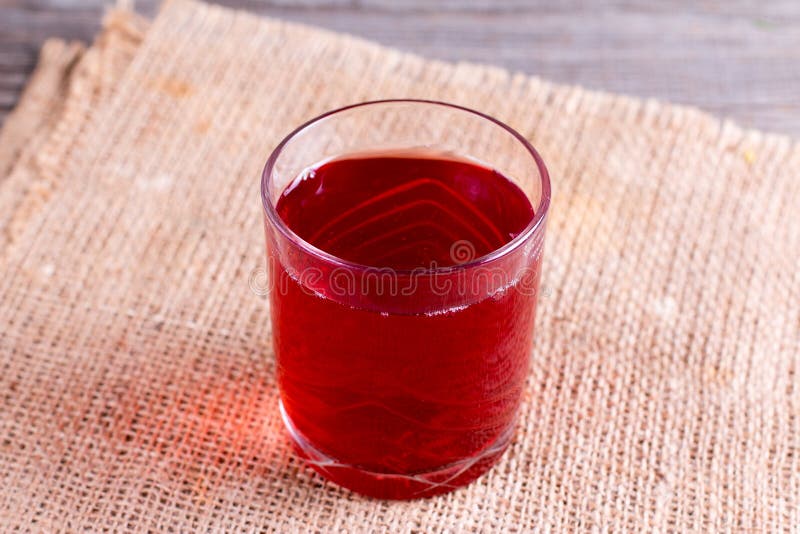 Red Juice in a Glass on the Table Stock Photo - Image of natural, full ...