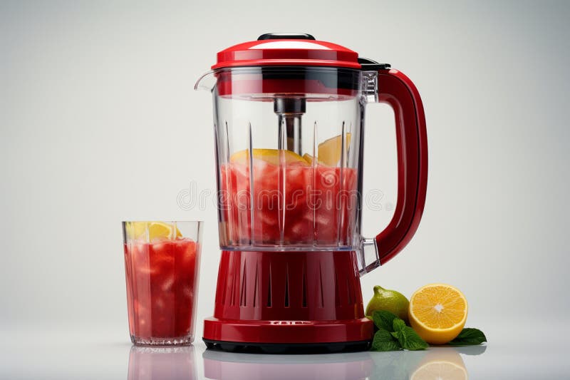 Red Juicer and a Glass of Lemonade Stock Illustration - Illustration of ...
