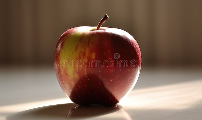 Red Juicy Apple on the Table. Stock Illustration - Illustration of ...