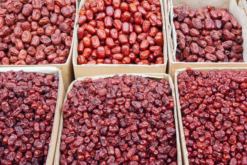 Red jujubes stock image. Image of macro, cartons, dates - 29533819