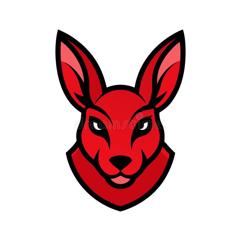 Red Kangaroo Head Mascot Logo Stock Vector - Illustration of australian ...