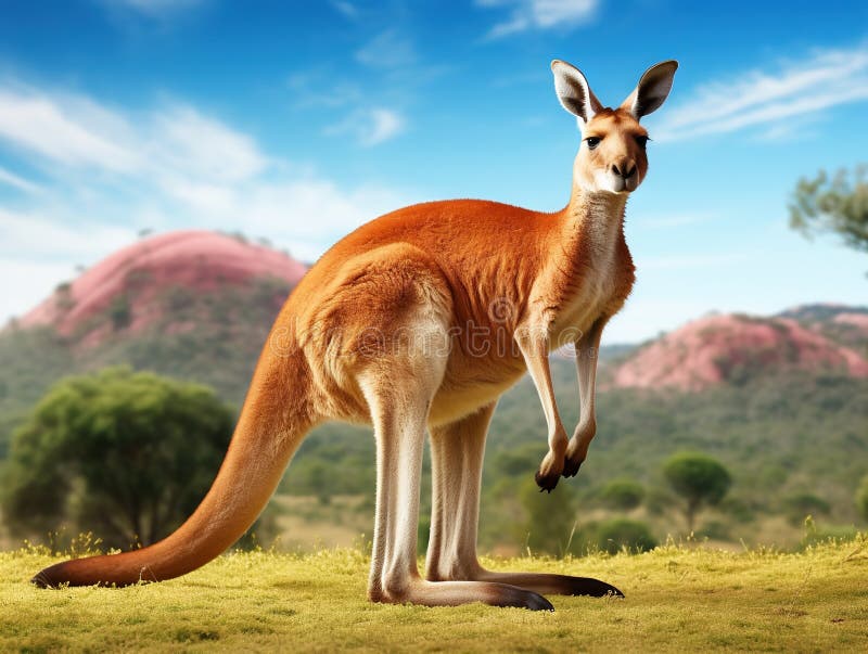 Red Kangaroo stock illustration. Illustration of profile - 293709947