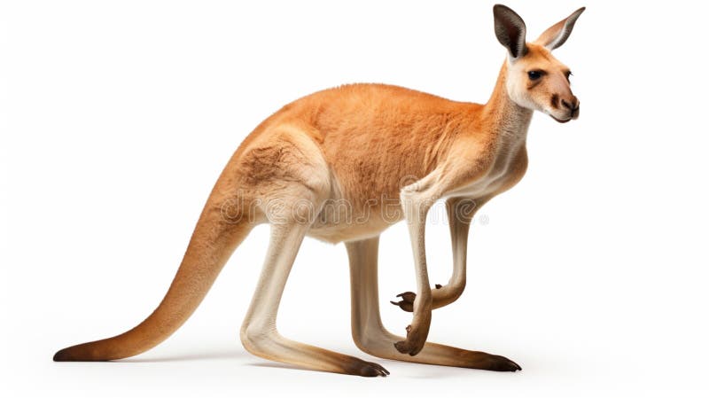Red Kangaroo on White Background. Generative Ai Stock Image - Image of ...