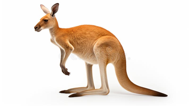 Red Kangaroo on White Background. Generative Ai Stock Image - Image of ...