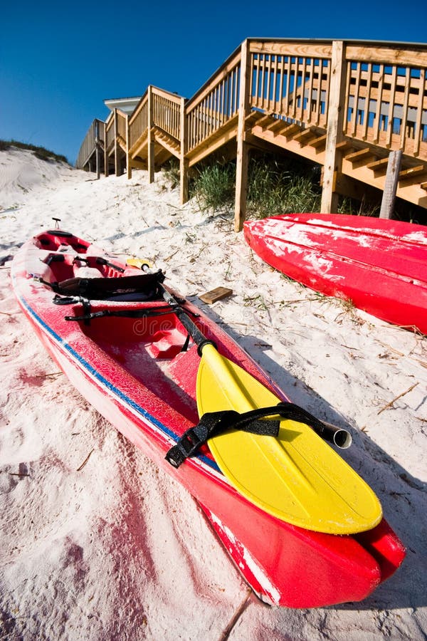 Red Kayak stock image. Image of beach, sands, equipment - 8728755