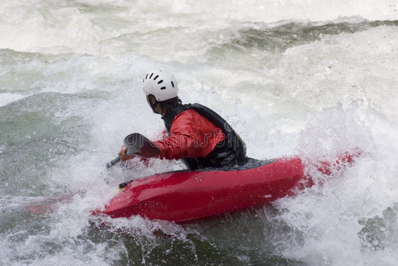 Red kayak in action stock photo. Image of risky, strength - 2691608