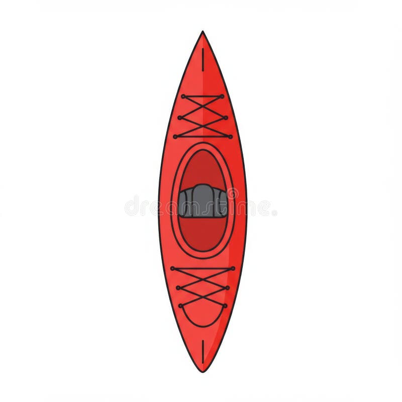 Red Kayak Top View Illustration Stock Illustration - Illustration of ...